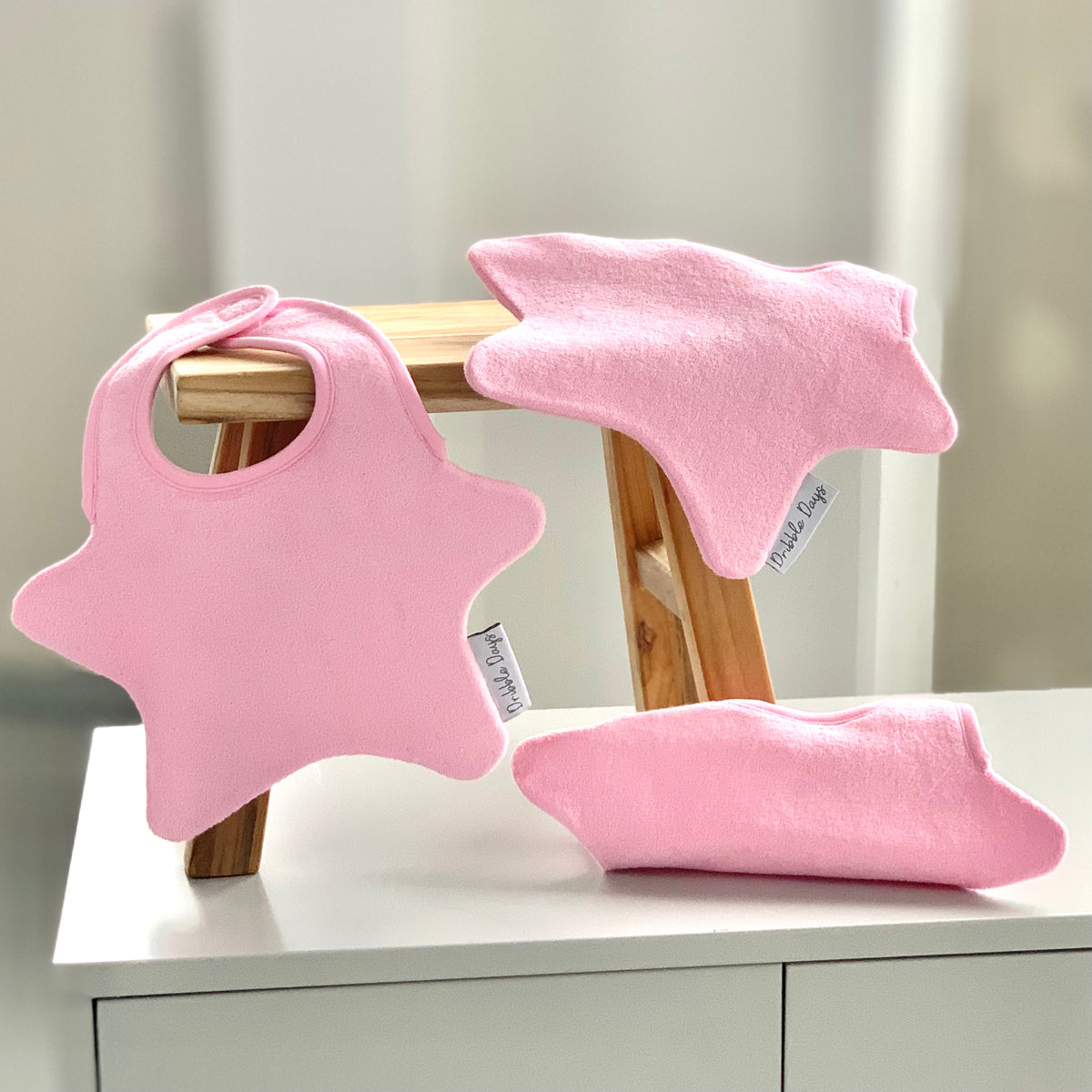 Pink Set of Baby Bibs, Pack of 3 – Dribble Days