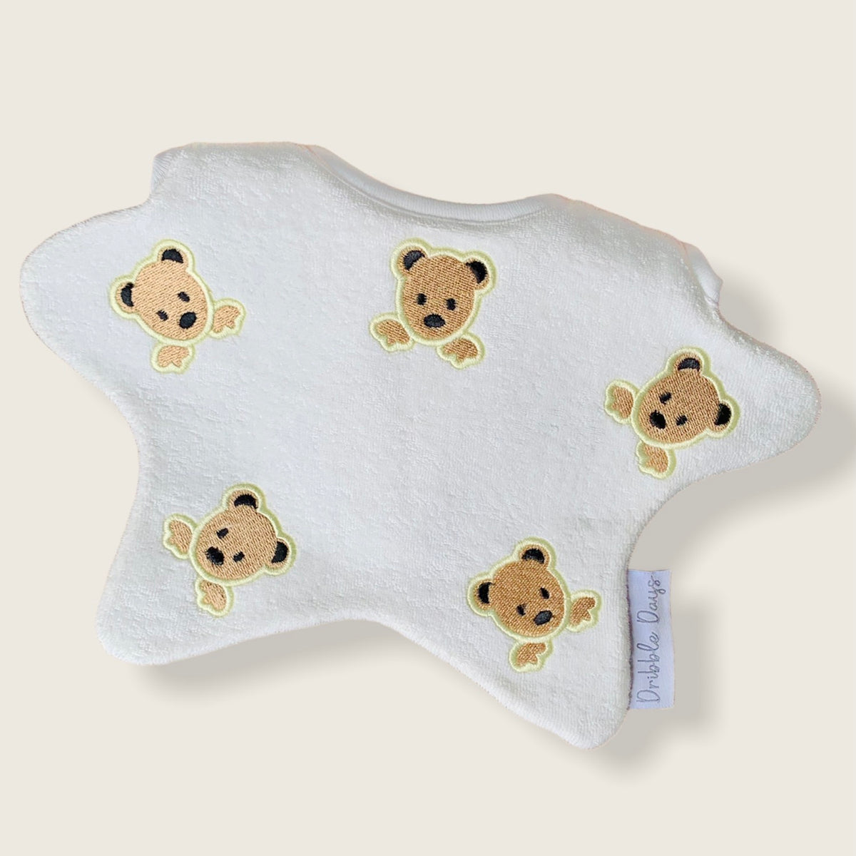 Cream Teddy Bear Baby Bib – Dribble Days